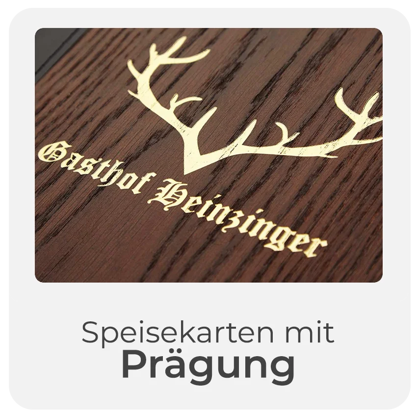 Speisekarten mit Prägung - Gastrotopcard Speisekarten